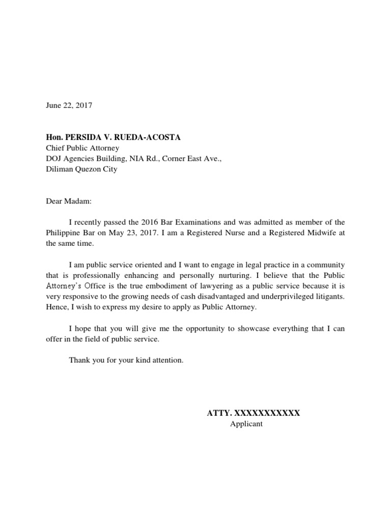 Application Letter - Acosta For PAO | PDF