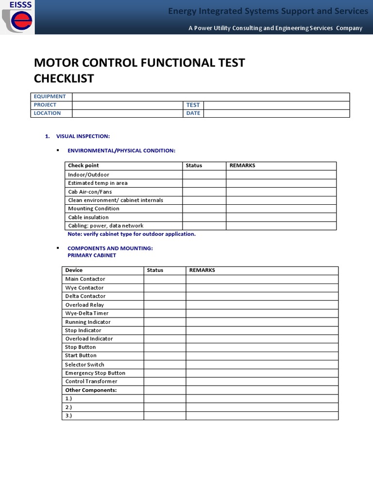 Electrical Pump General Functional Test Checklist | PDF | Relay | Pump