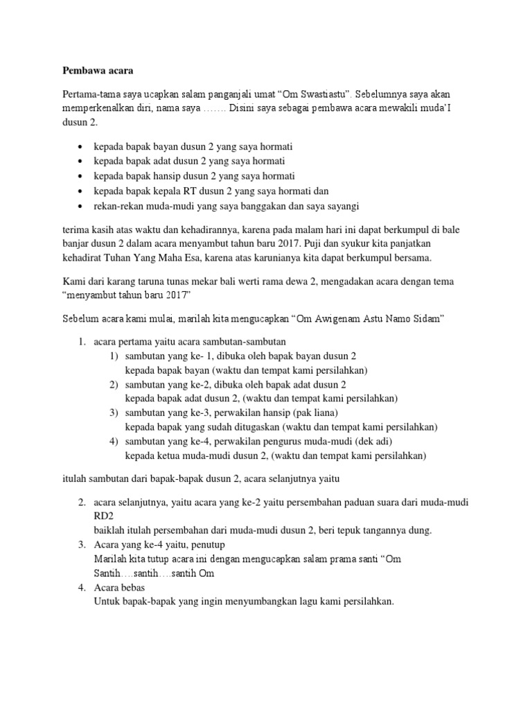 Pembawa Acara Muda Mudi | PDF