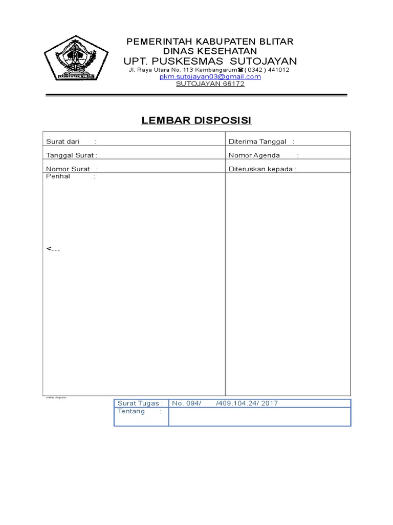 Lembar Disposisi DG Surat Tugas | PDF