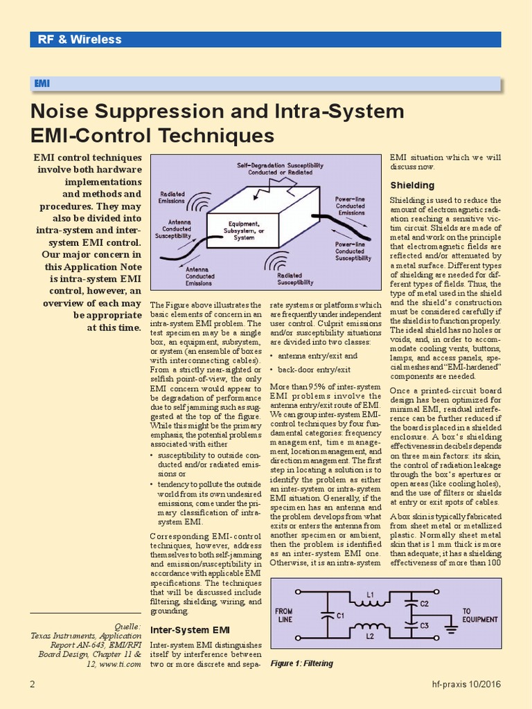 Noise Suppression and Intra-System EMI-Control Techniques: RF ...