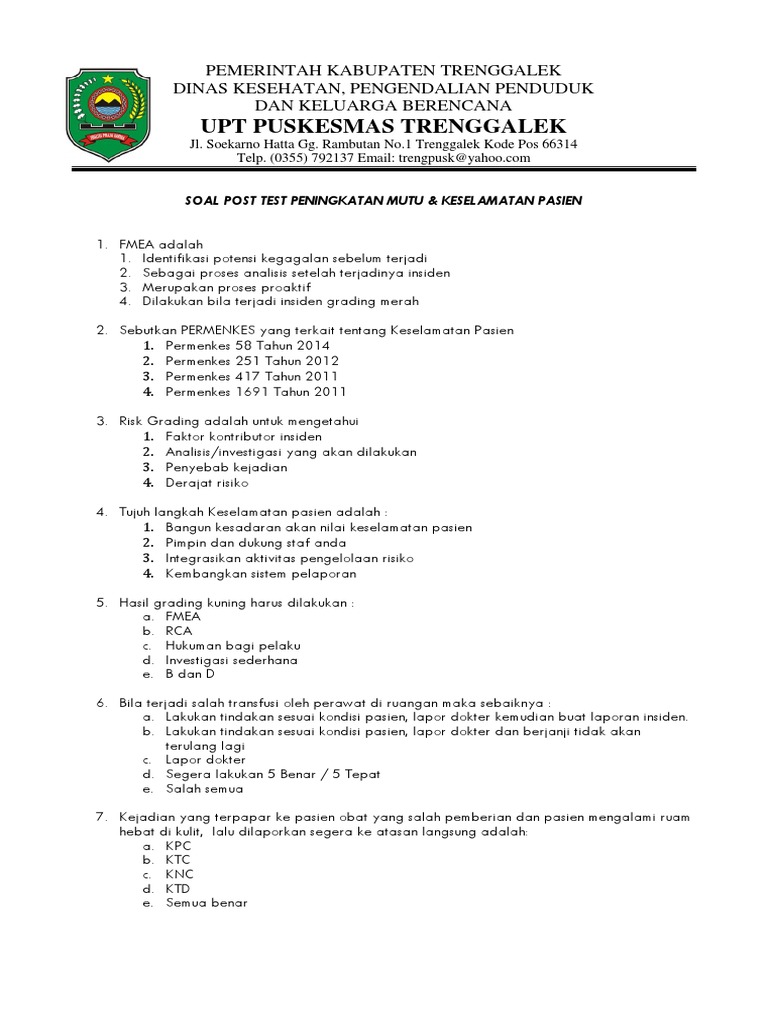 Soal Post Test PMKP | PDF