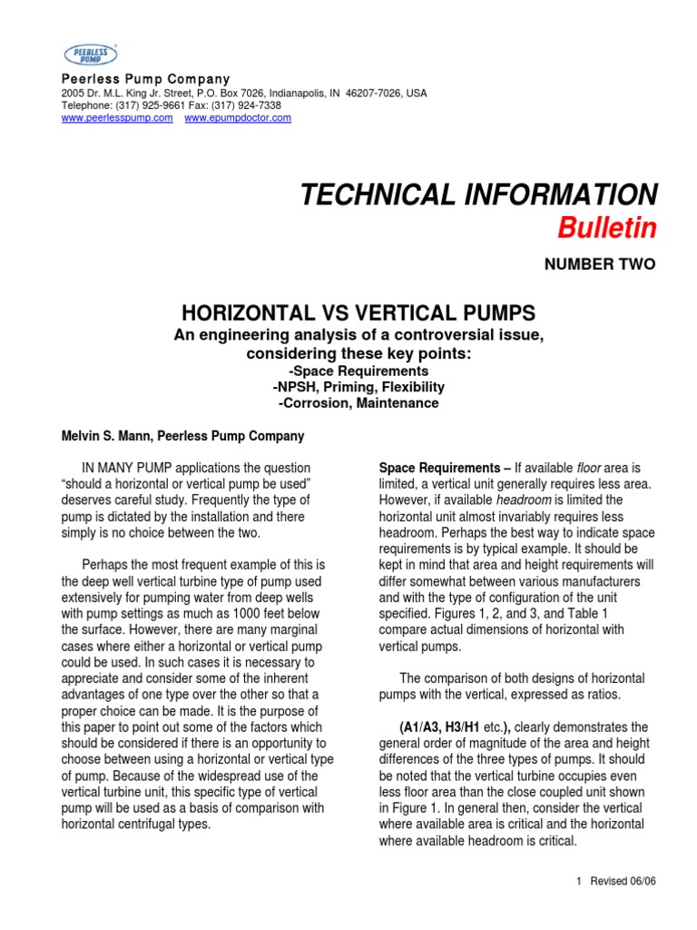 Horizontal Vs Vertical Pumps PDF | PDF | Home & Garden