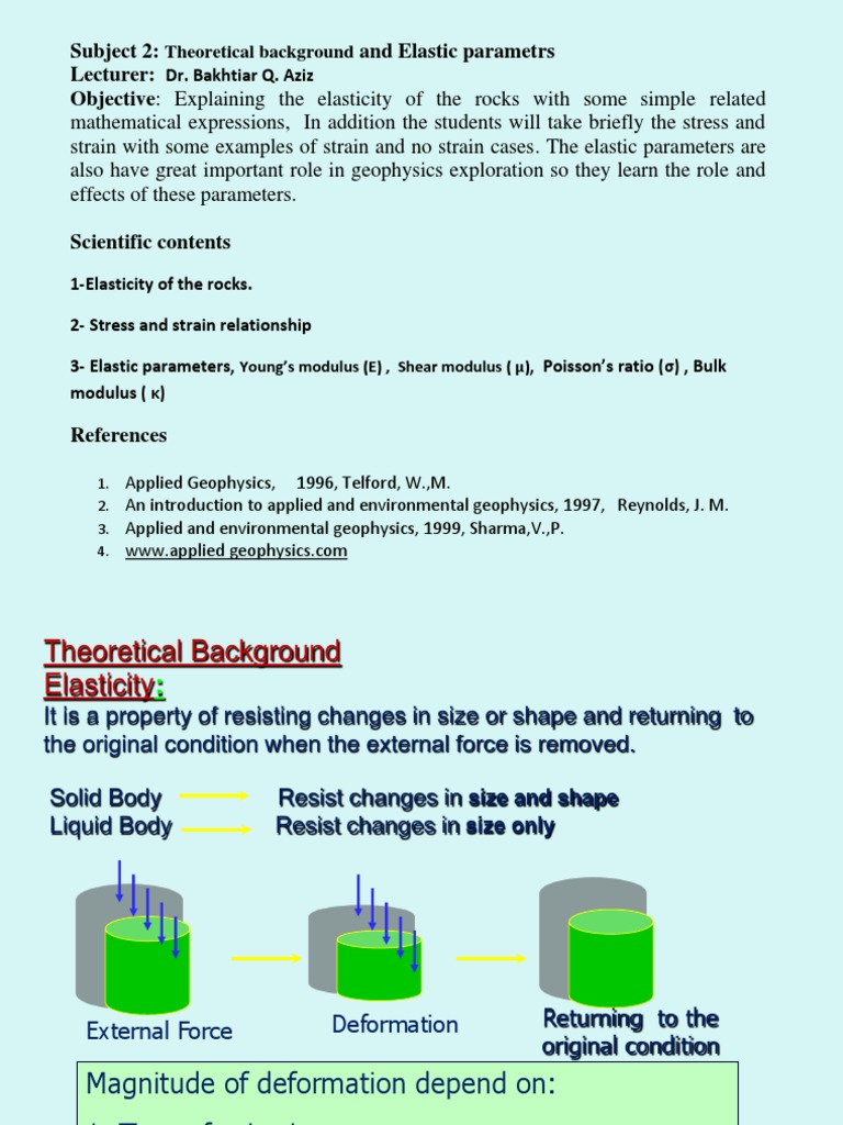 Lecture 2 Theoritical Background | PDF | Deformation (Mechanics ...