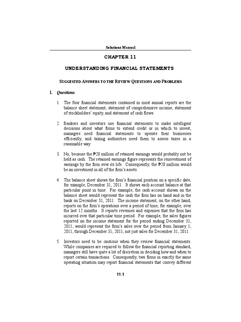 CHAPTER 11 - Answer | PDF | Equity (Finance) | Retained Earnings