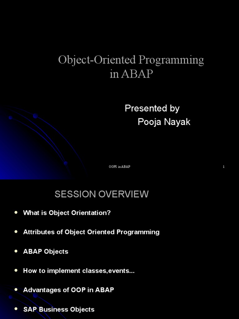 Object-Oriented Programming in Abap | PDF | Class (Computer Programming) | Programming Paradigms