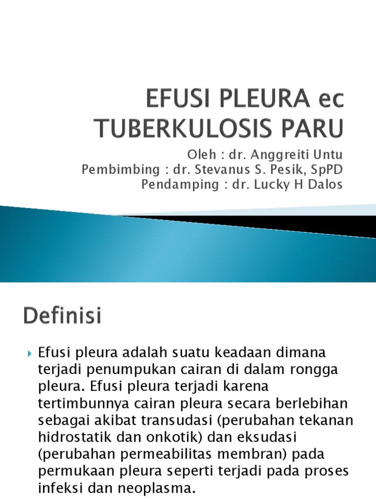 Efusi Pleura Ec Tuberkulosis Paru | PDF