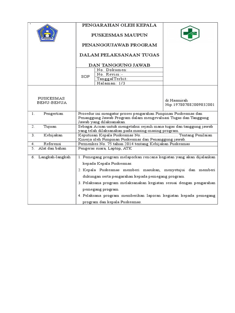 Contoh Format Sop | PDF