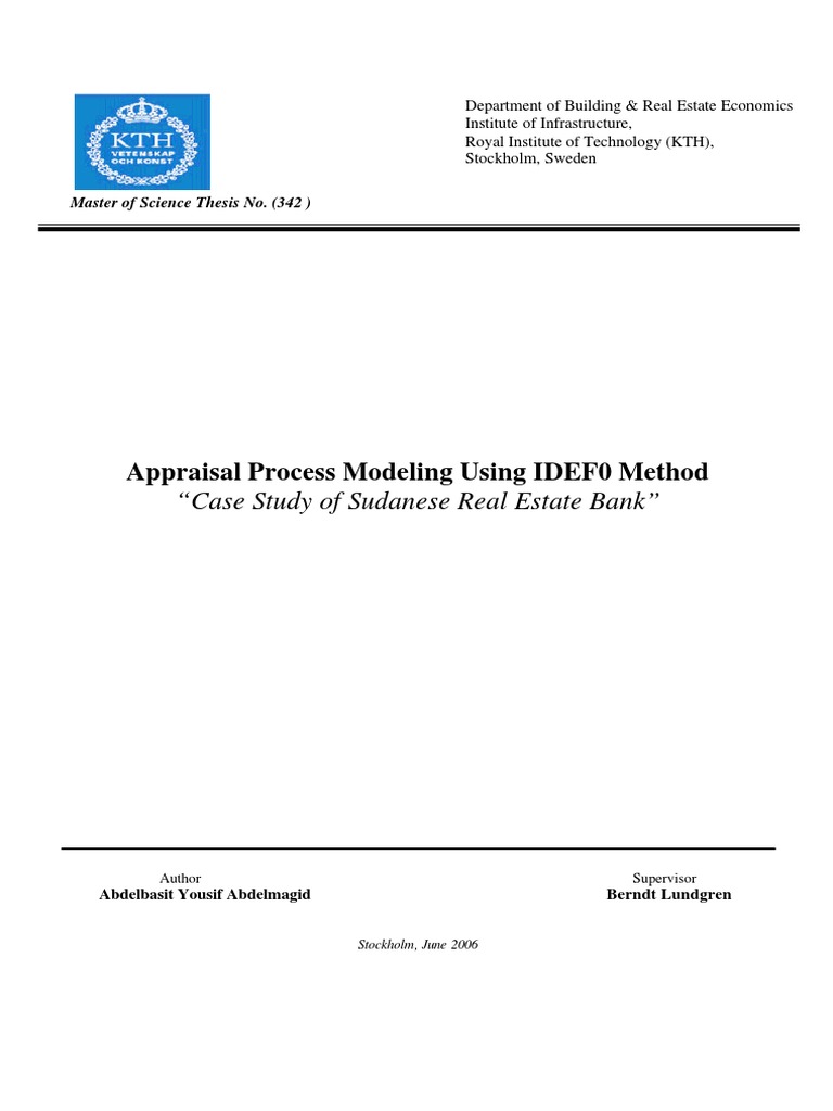 Appraisal Process Modeling Using IDEF0 Method: "Case Study of Sudanese ...