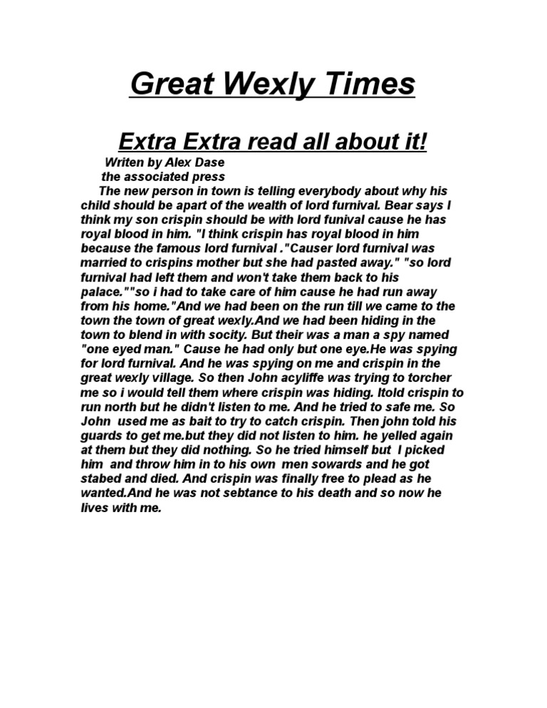 Medieval Tale of Crispin's Escape | PDF