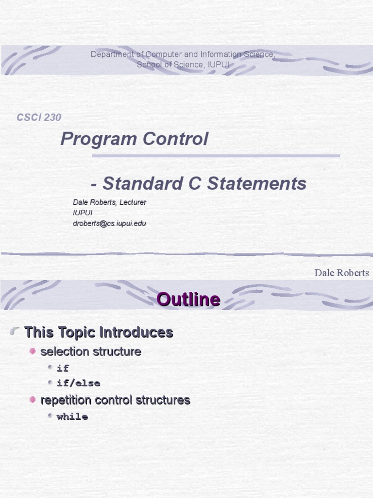 T 05 C Program Control Standard Statements | PDF | Control Flow ...