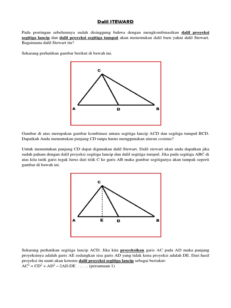 Dalil Stewart dalam Segitiga | PDF | Metode & Bahan Ajar