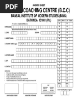 B2 First For Schools Answer Sheet | PDF