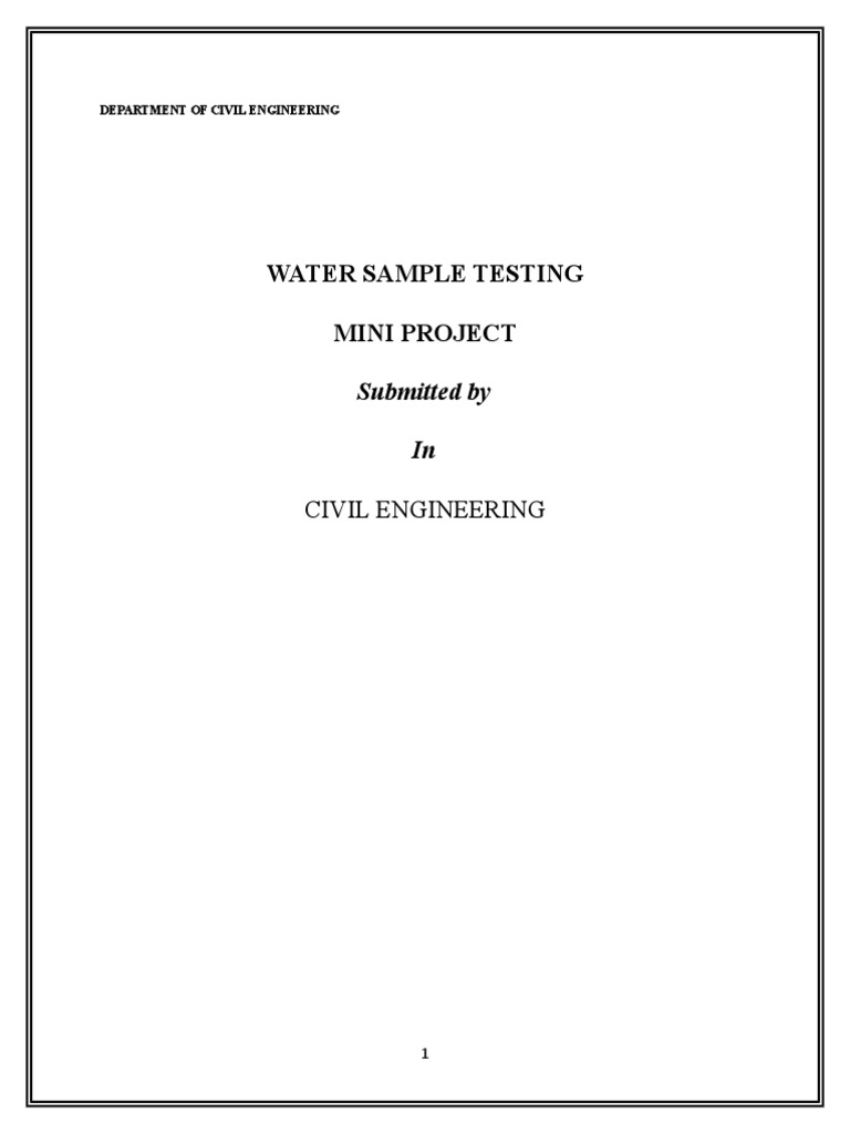 Water Sample Testing Project | PDF | Ph | Titration
