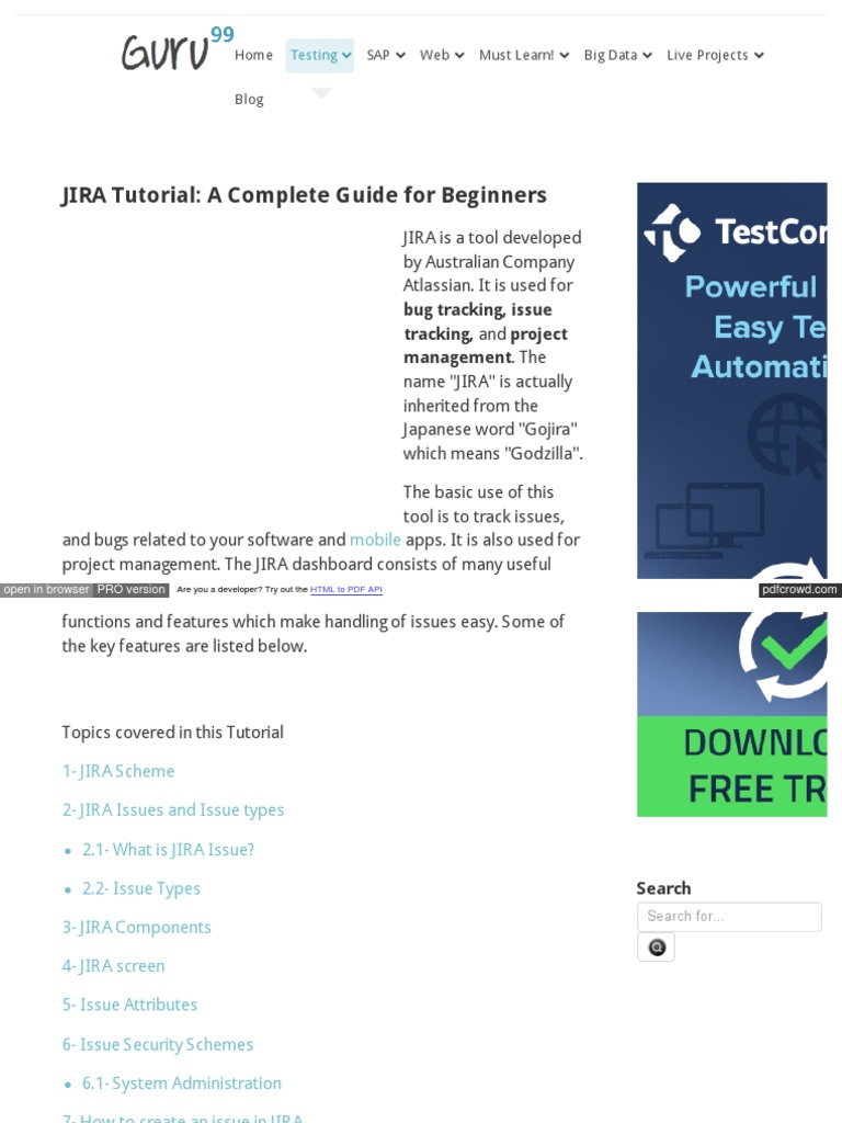 Guru99com Jira Tutorial Guide For Beginners Scrum Software Development Portable 5464