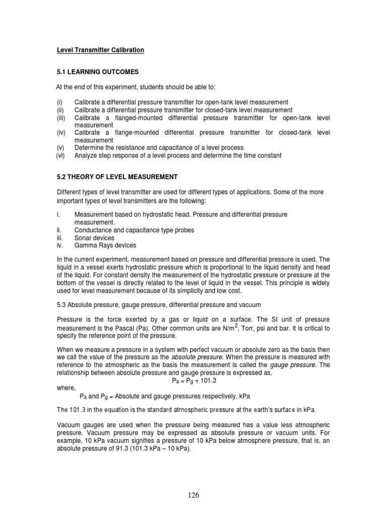 Level Transmitter Calibration Guide | PDF | Pressure Measurement | Pressure
