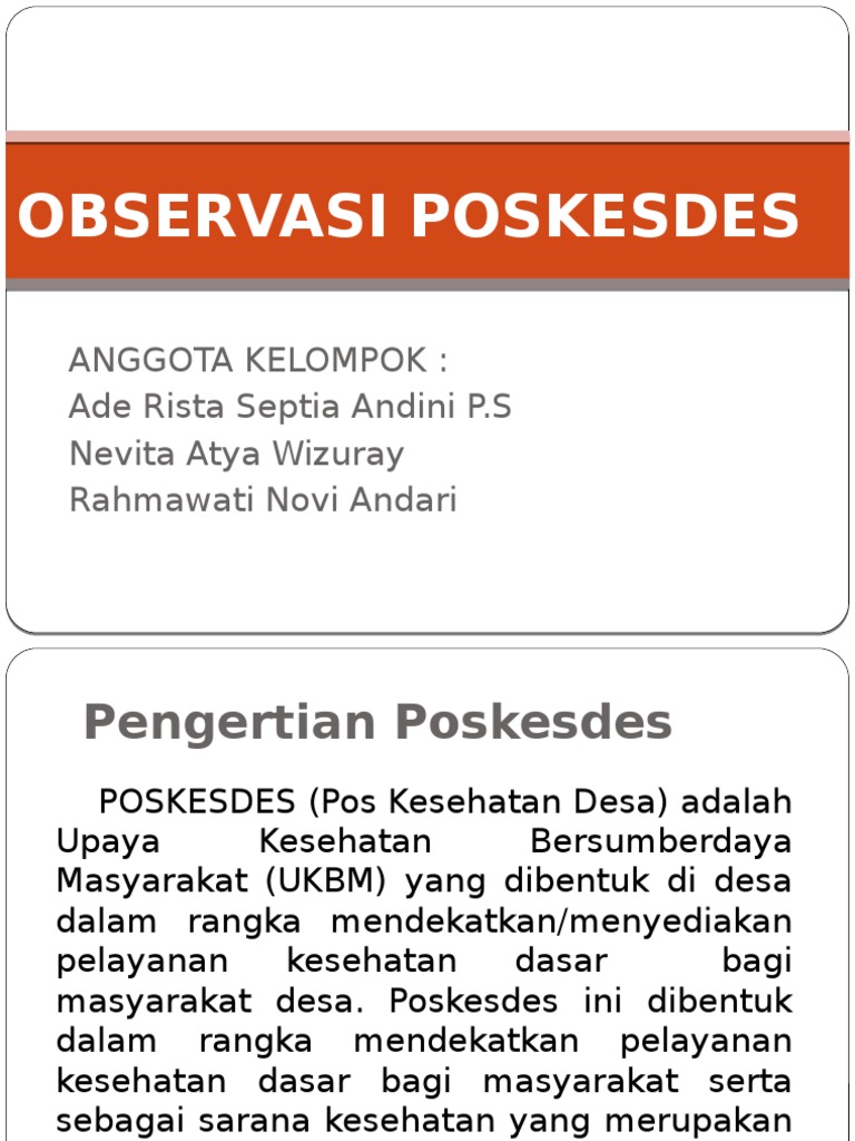 Observasi Poskesdes Kranggan | PDF | Ilmu Sosial | Pengembangan Diri