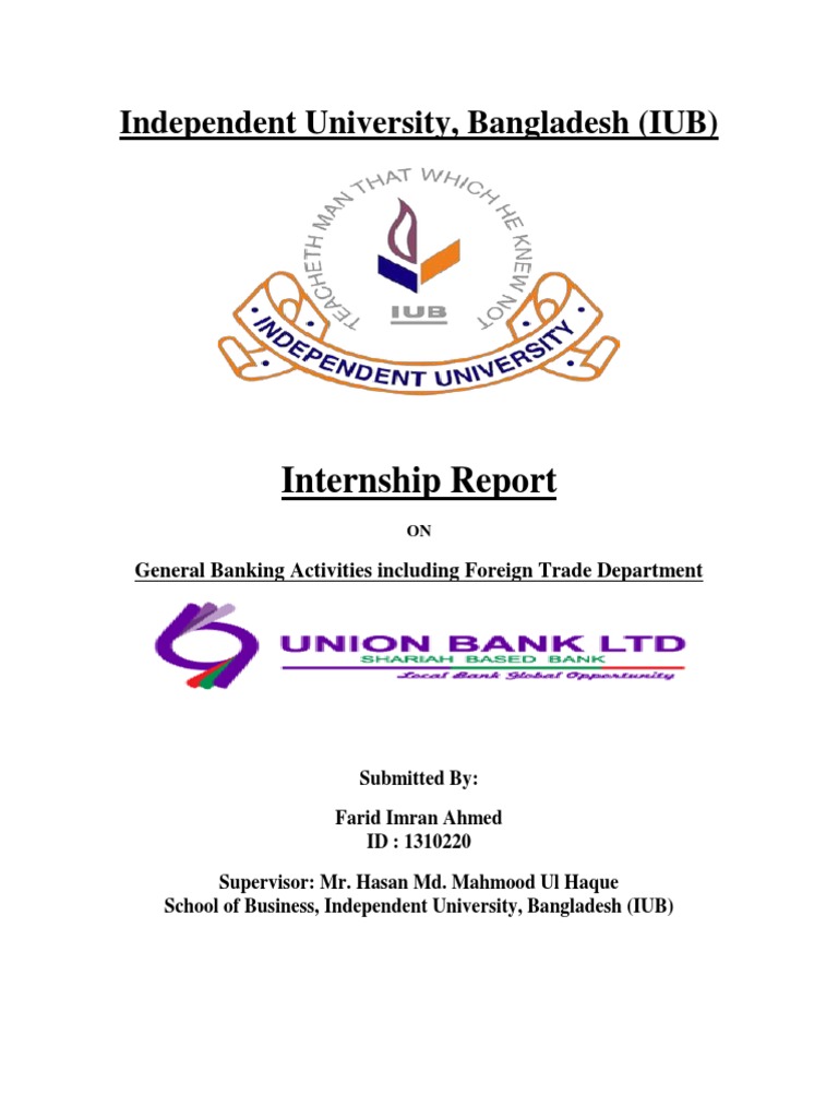 Internship Report Final Draft - United Bank Ltd. | PDF | Clearing House ...