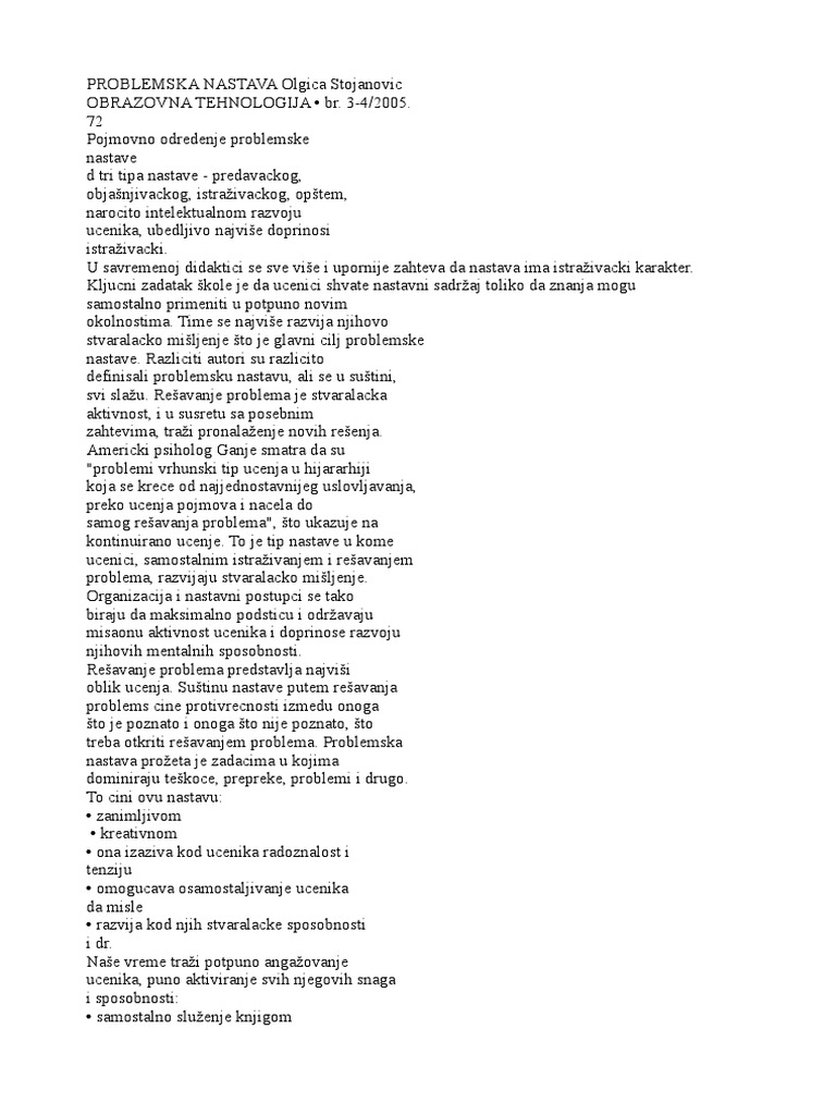 Problemska Nastava | PDF