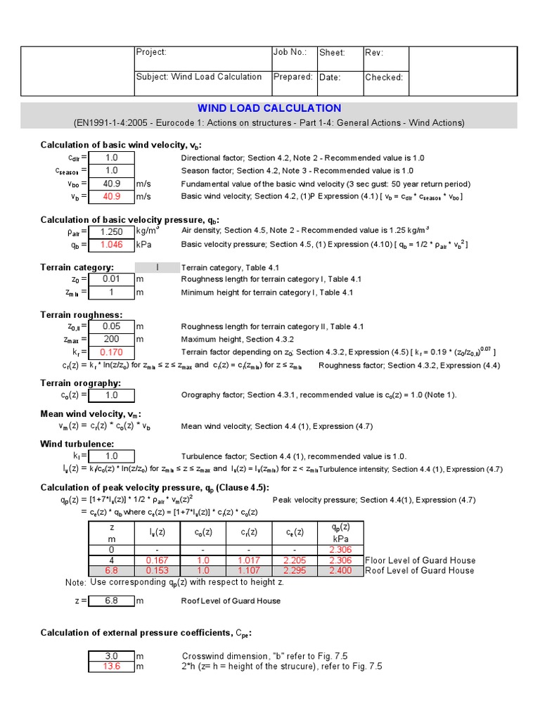 EuroCode - Wind Load Calculation - Part 2 | PDF | Windward And Leeward ...