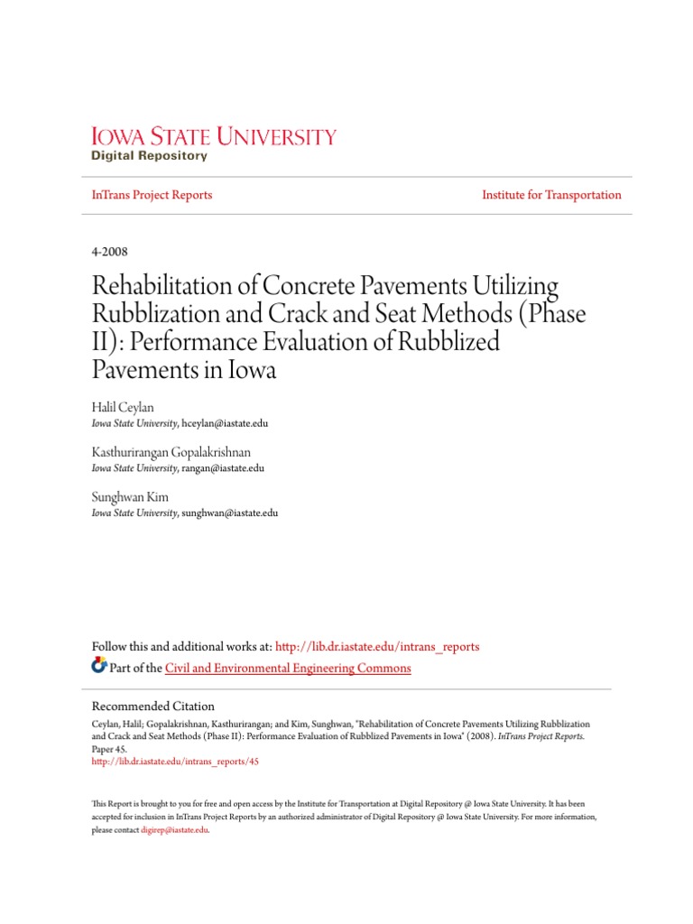 Rehabilitation of Concrete Pavements | PDF | Road Surface | Discrimination