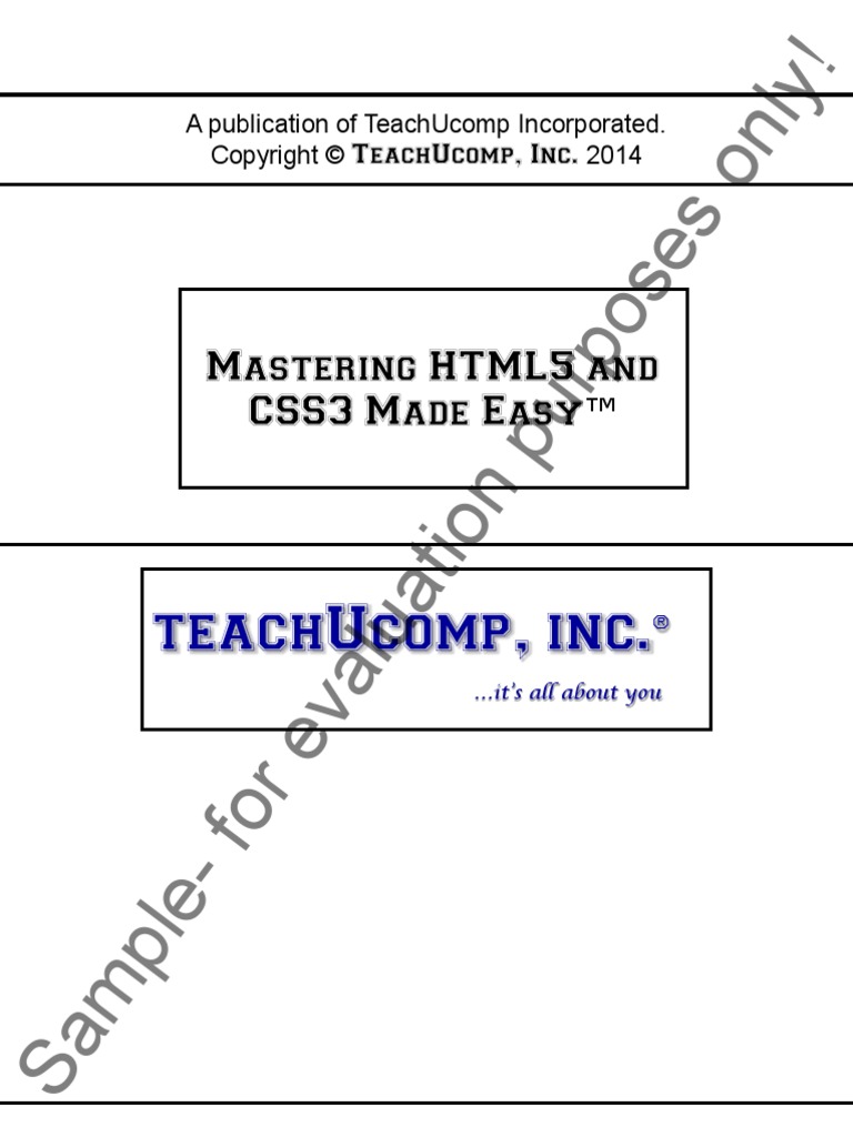Mastering HTML5 CSS3 | Download Free PDF | Html | Html Element