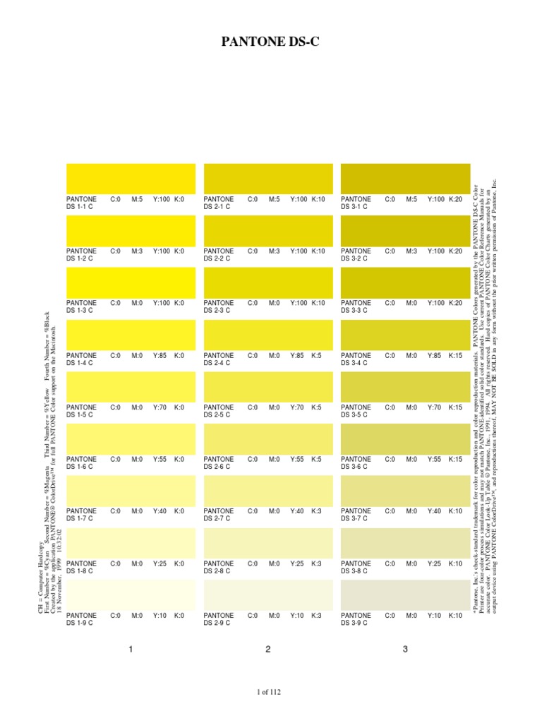 PANTONE DS-C Color Specifications | PDF | Magenta | Printing