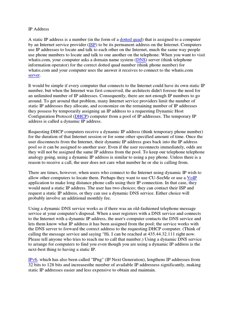 IP Address | PDF | Ip Address | Domain Name System