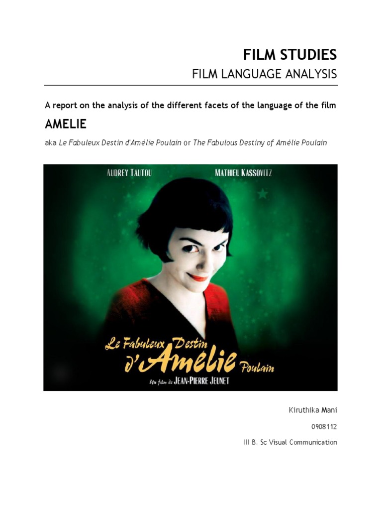 Amelie Film Language Analysis | Leisure