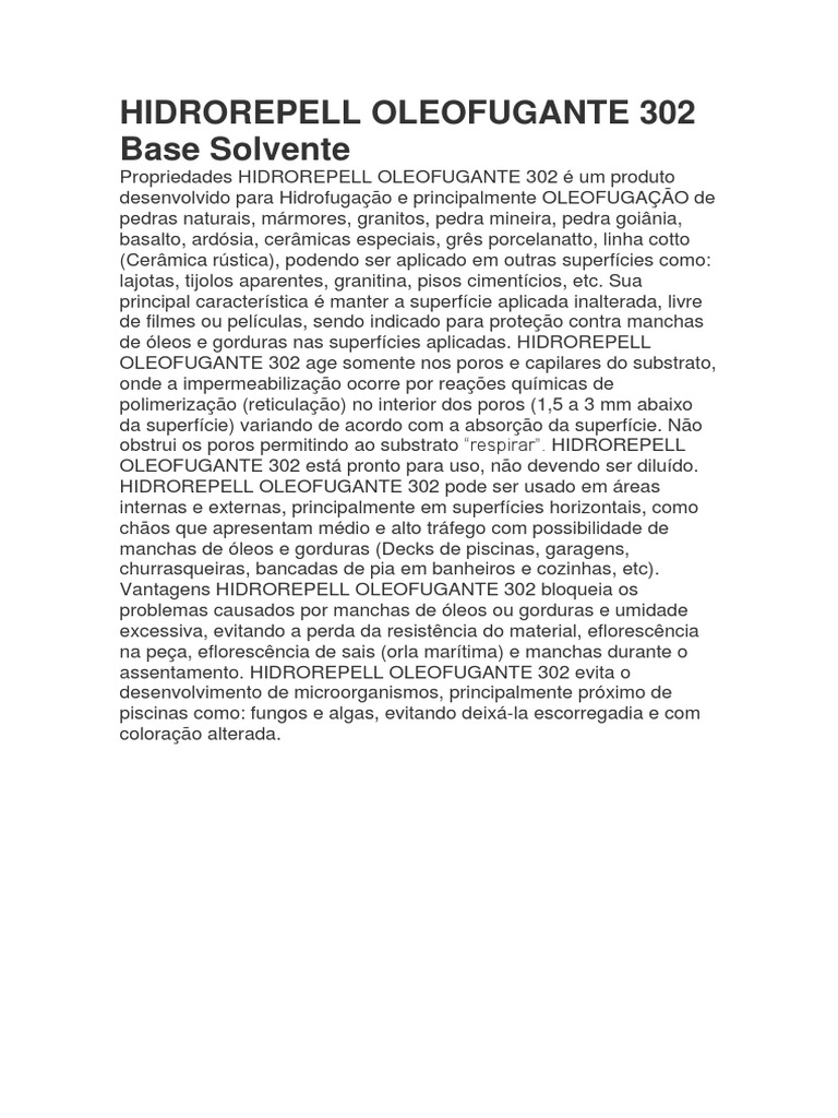 Hidropel Oleofugante Repex | PDF