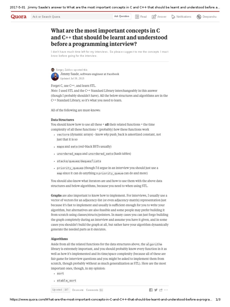 Most Important Concepts in C and C++ That Should Be Learnt and ...
