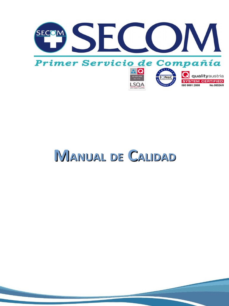 SECOM Manual de Calidad 2016 PDF | PDF | Calidad (comercial ...