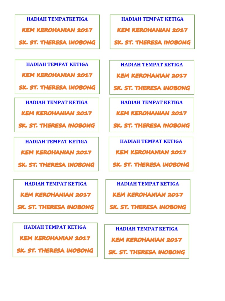 Tagging Hadiah Tempat Ketiga 2017 | PDF