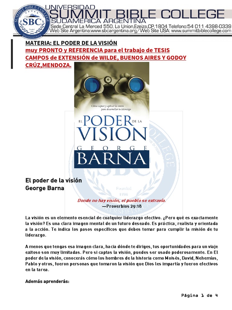 Visión: Clave en Liderazgo Efectivo | PDF | Liderazgo | Sicología