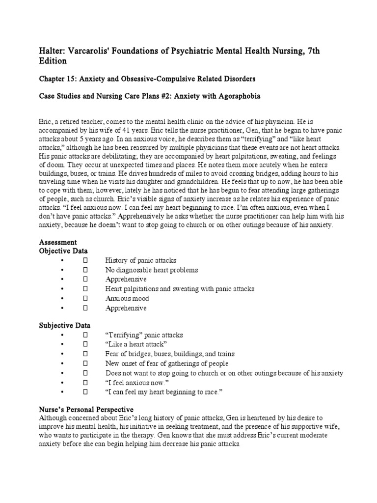 Agoraphobia Treatment Plan Case Study | PDF | Relaxation (Psychology ...