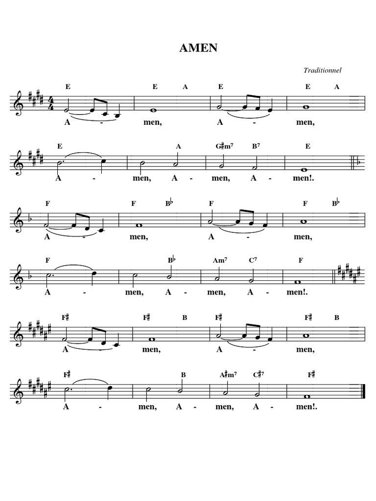 Amen - Traditionnel Gospel | PDF