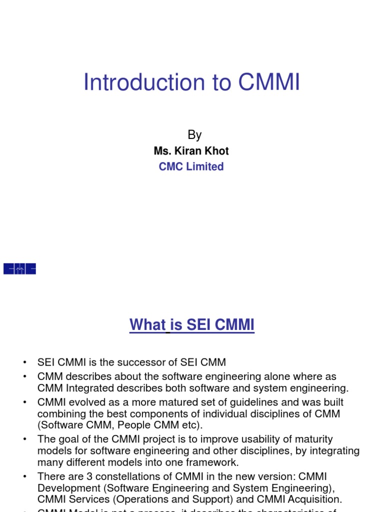 Introduction To CMMI: Ms. Kiran Khot | PDF | Project Management | Systems Engineering