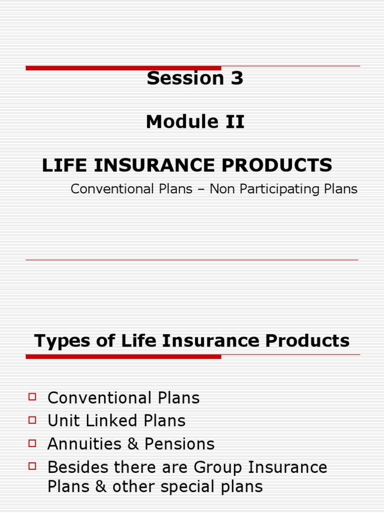 Non Participating Plans | PDF | Insurance | Life Insurance