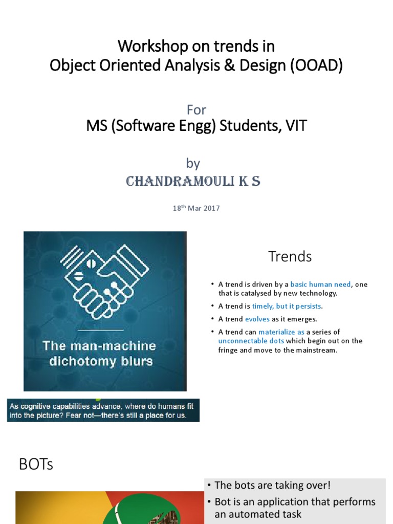 Workshop On Trends in Object Oriented Analysis & Design (OOAD) | PDF | Class (Computer ...