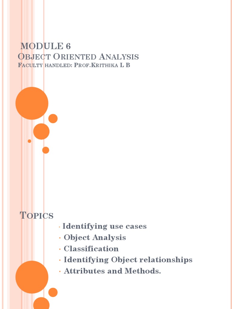 Module6 - First Half | PDF | Use Case | Object (Computer Science)