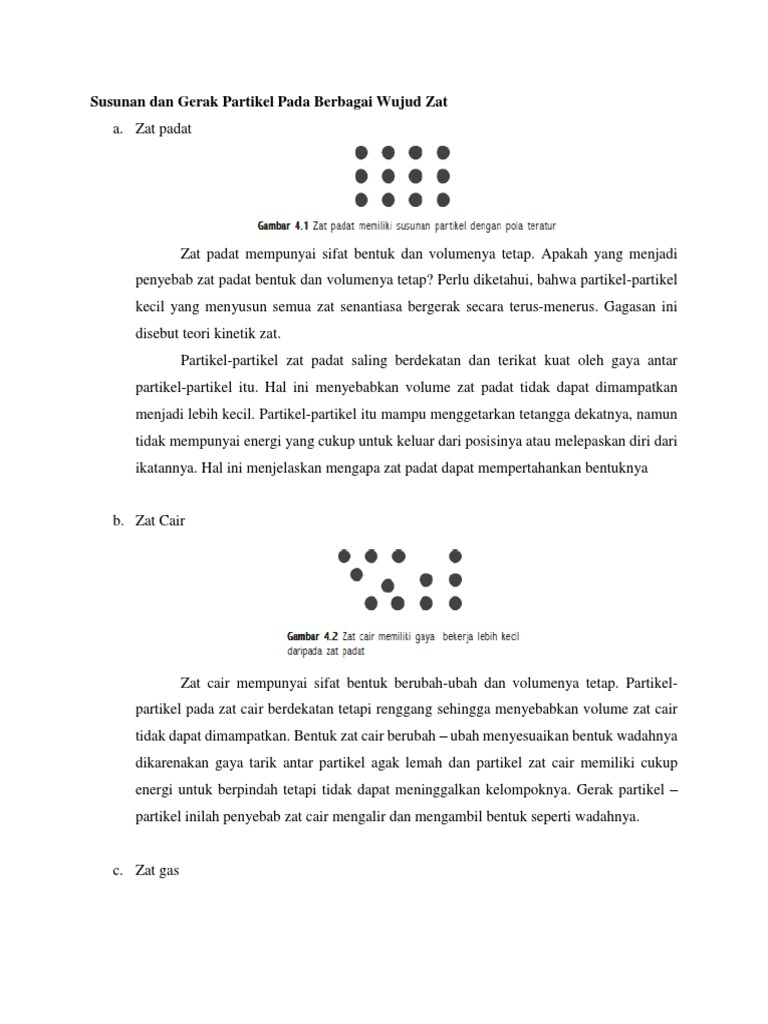 Susunan Dan Gerak Partikel Pada Berbagai Wujud Zat | PDF