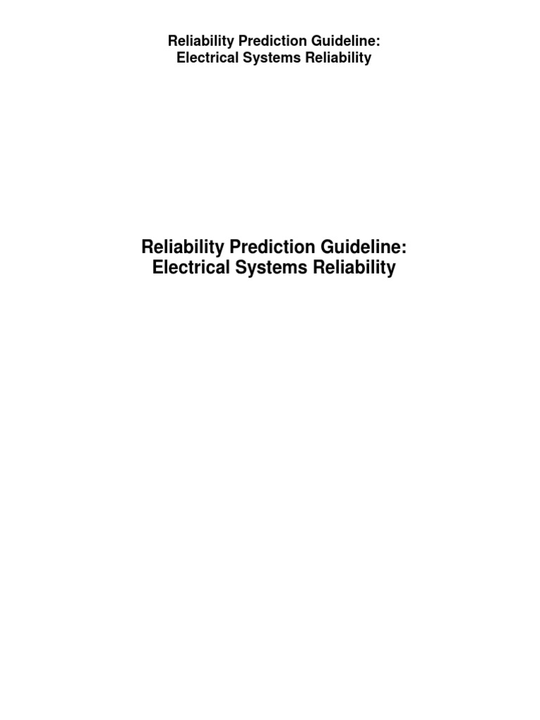 Electrical Sistem Reliability | PDF | Reliability Engineering ...