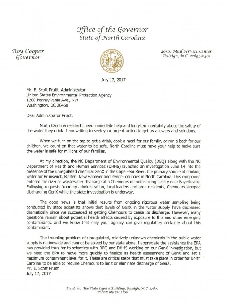 7-17 Letter To Epa - 0 | PDF