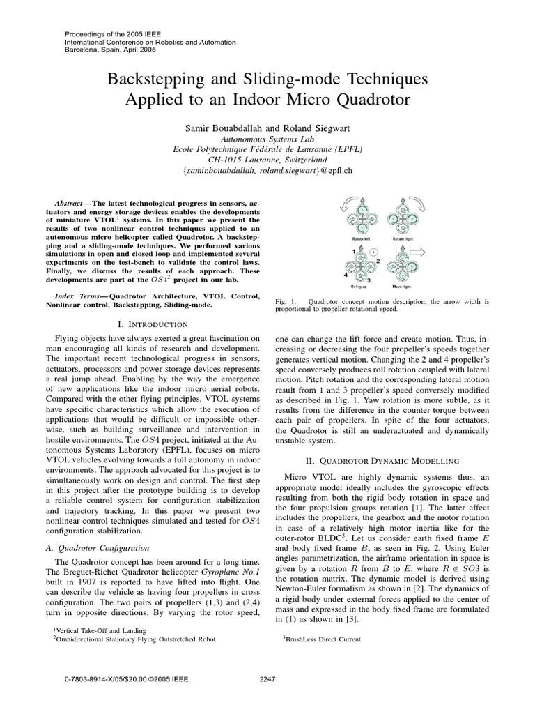 Backstepping and Sliding-Mode Techniques Applied To An Indoor Micro ...