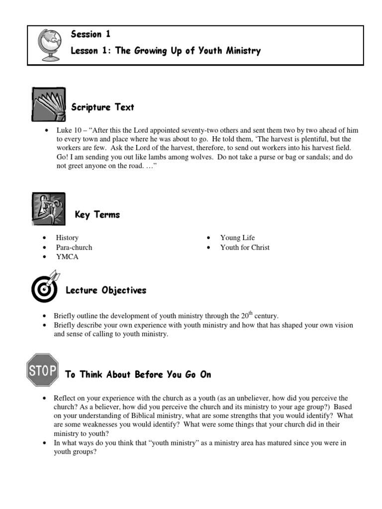 Session 1 Lesson 1: The Growing Up of Youth Ministry | PDF | Protestant ...
