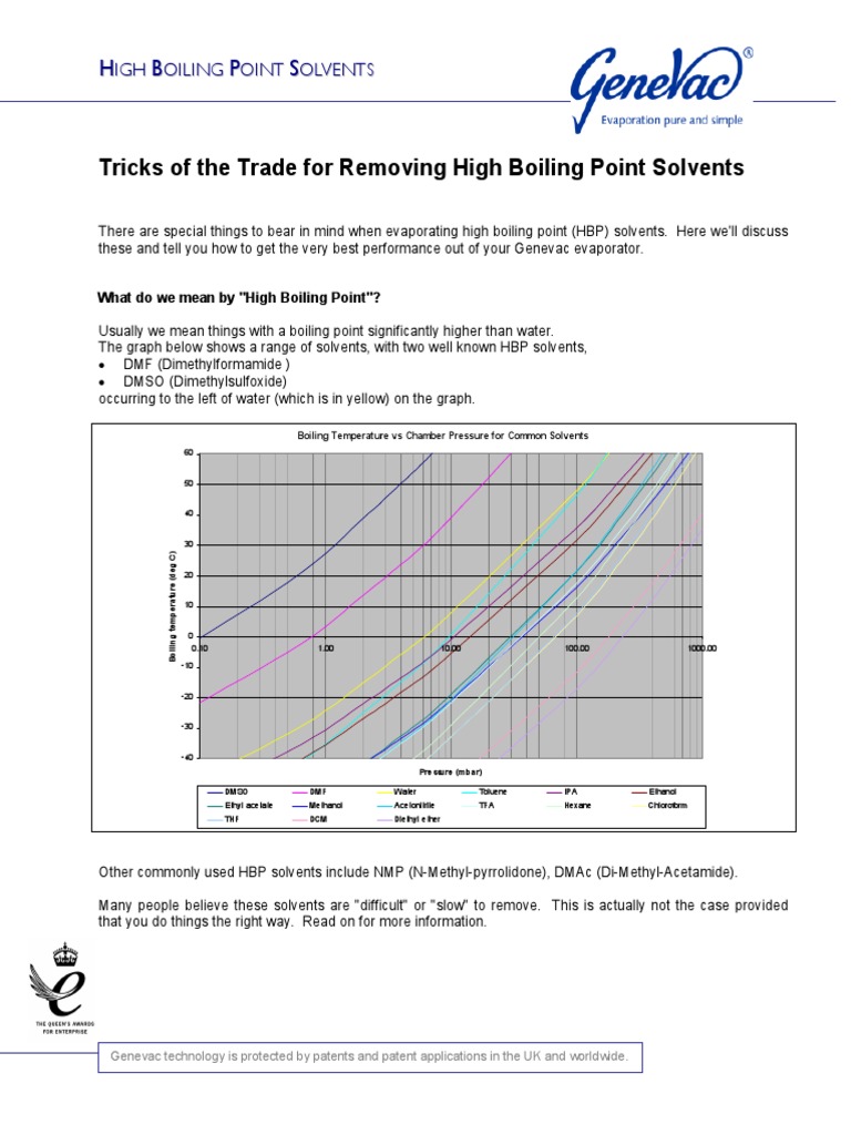 How To Evaporate High Boiling Point Solvents | PDF | Solvent | Vacuum