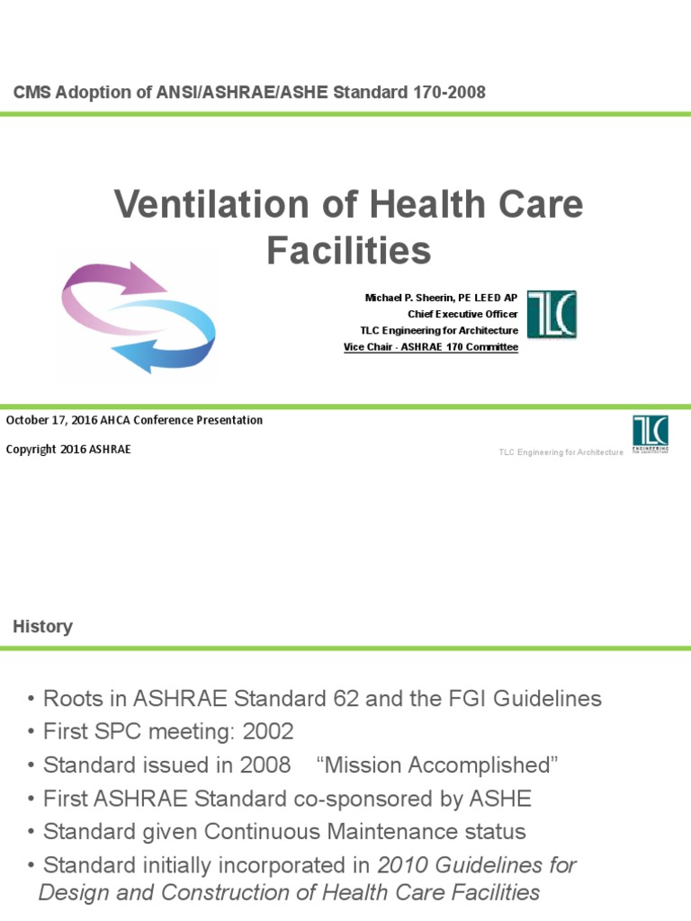 ASHRAE 170 Update - AHCA Conference 2016 | PDF | Hvac | Ventilation ...
