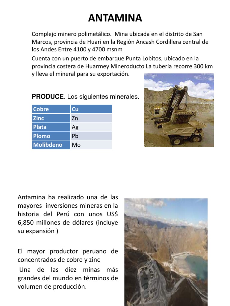 Producción y Procesos en Antamina | PDF | Sólidos cristalinos ...