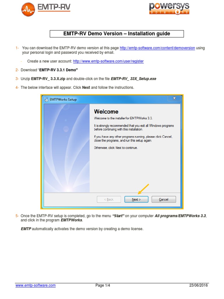 EMTP-RV Demonstration Installation Guide | PDF | Computing Platforms ...
