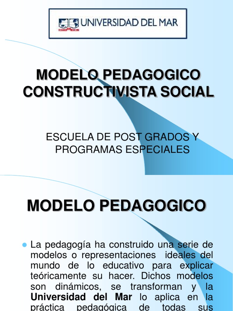 Modelo Pedagogico | PDF | Constructivismo (filosofía de la educación) | Aprendizaje